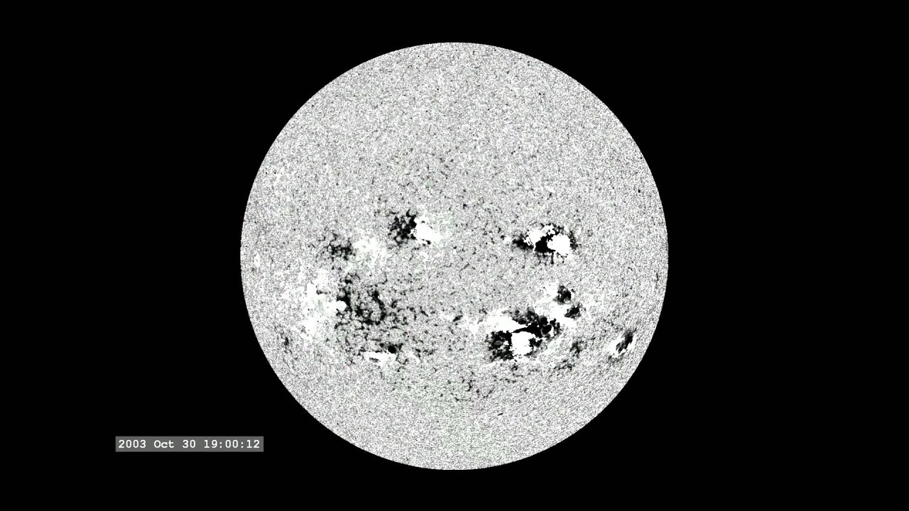 Halloween 2003 Solar Storms- SOHO-MDI Magnetograms - YouTube