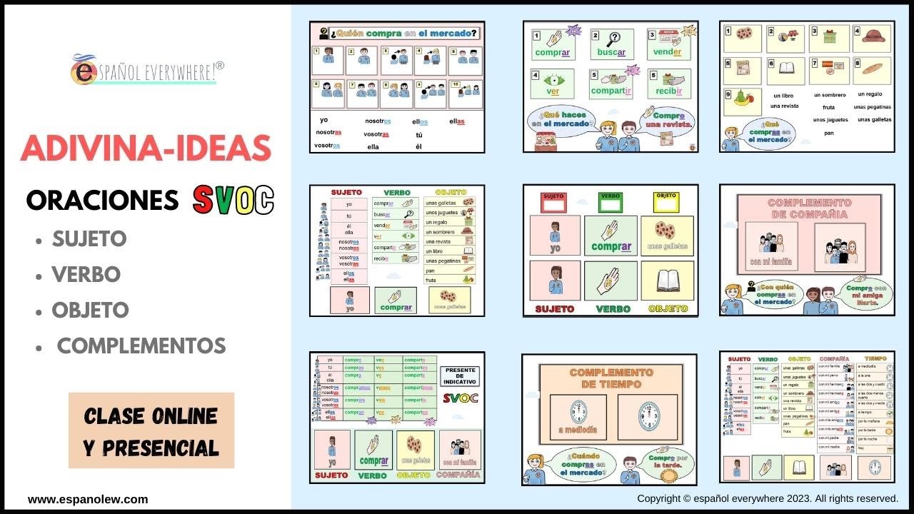 💻 Juegos para REPASAR CUALQUIER TEMA y formar oraciones SVOC: Sujeto ...