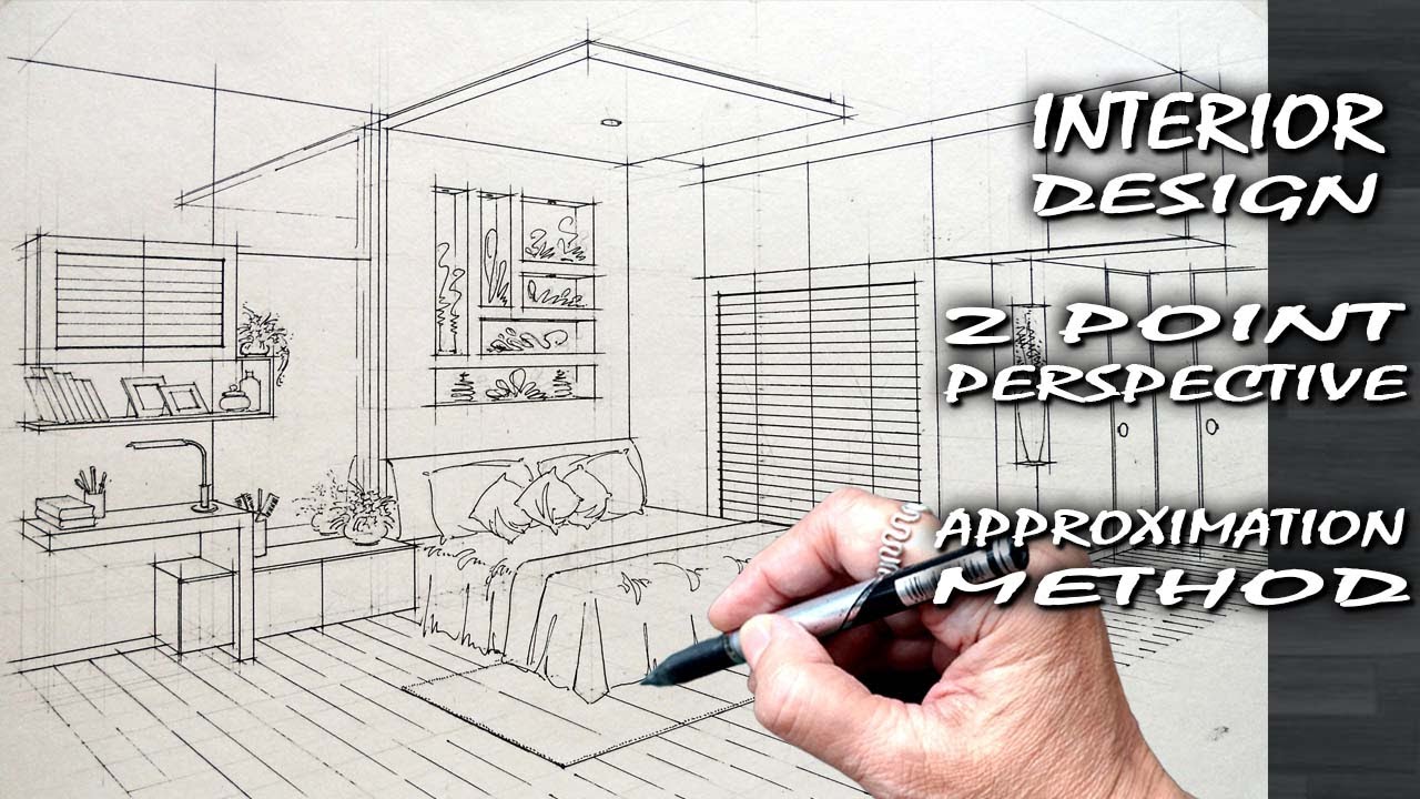 Interior Design 2-point Perspective Drawing Approximation Method ...