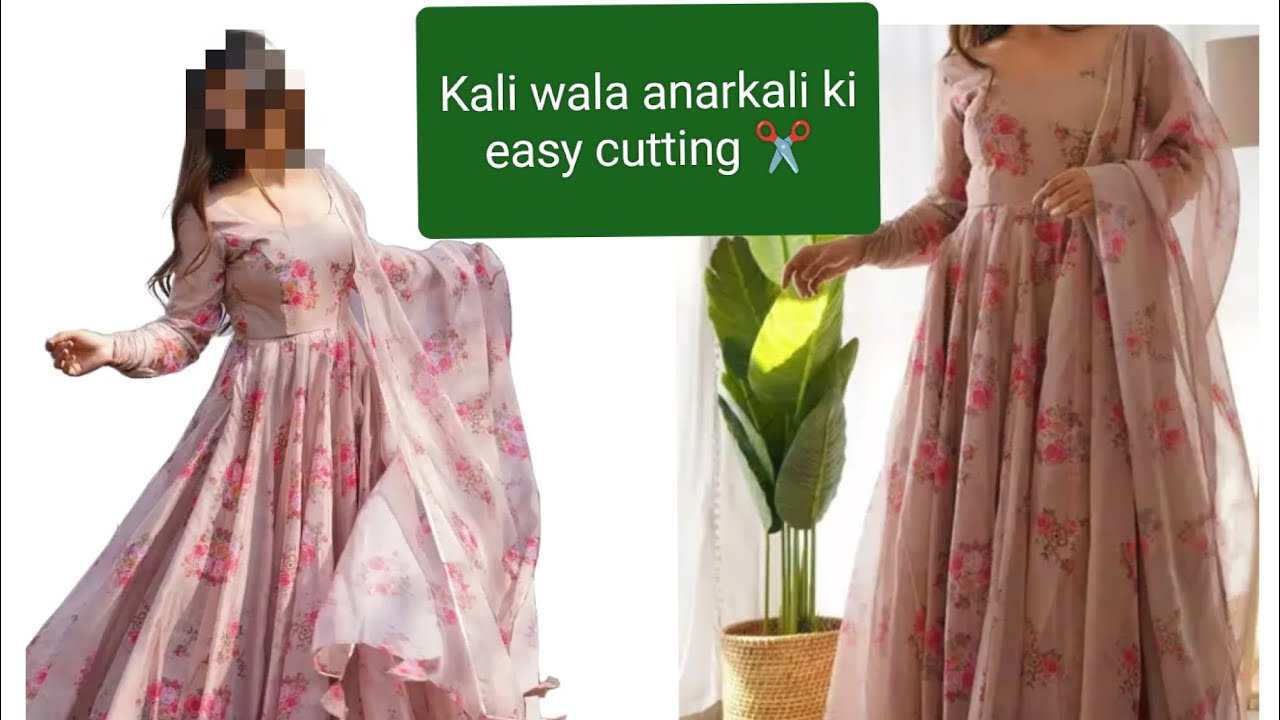 How make Kali wala anarkali ki easy cutting ️ / काली वाले अनारकली की ...