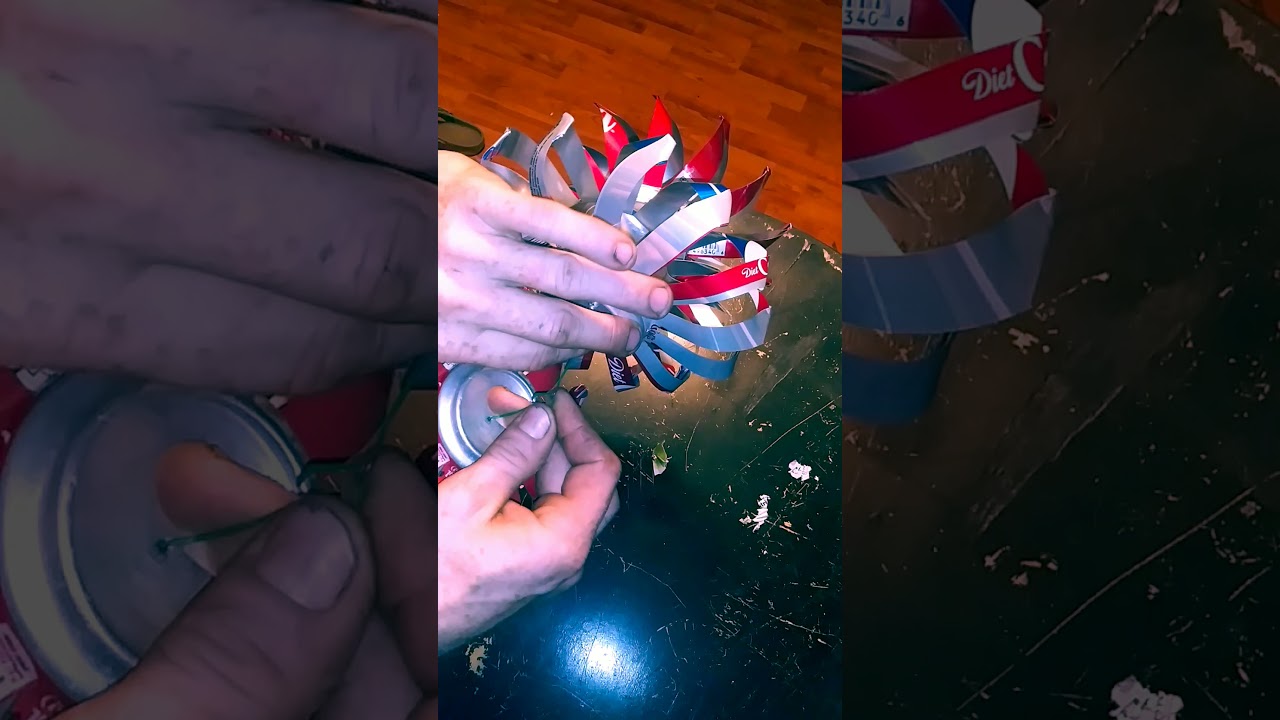 Aluminum/Sodacan Wind spinner PART 2. Connecting multiple spinners ...