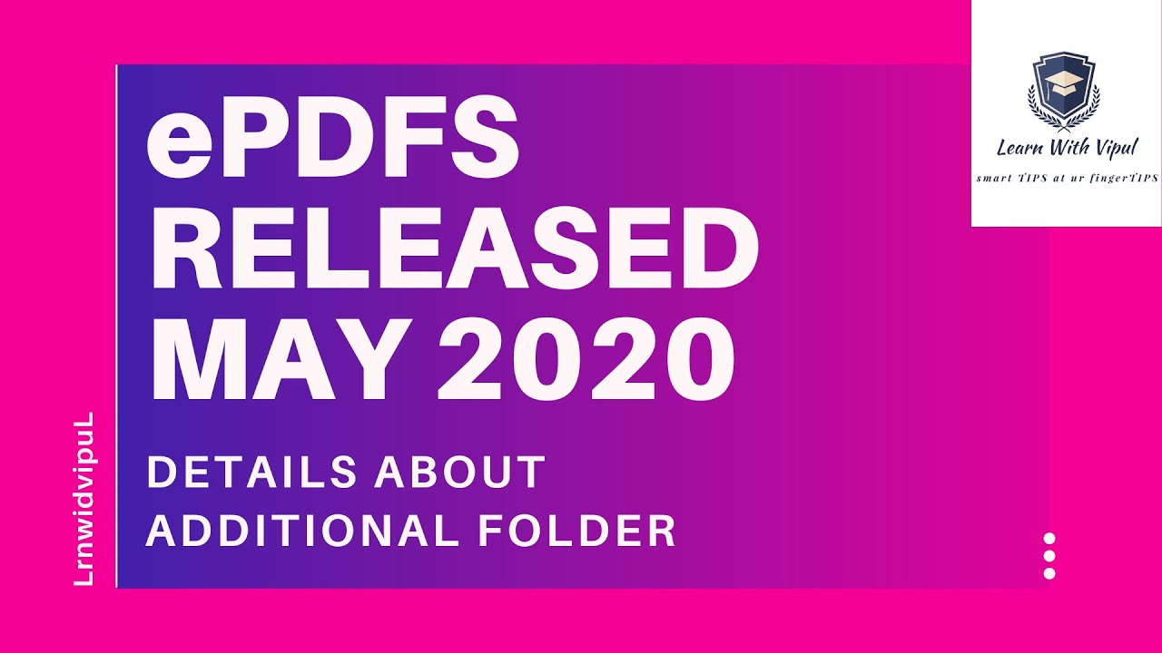 ePDF CASPSULE & ePDF TEST RELEASED || DETAILS ABOUT ADDITIONAL FOLDER ...