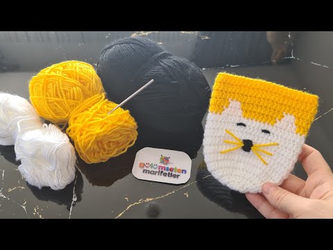 1 saatte ör giy🐱 ✅tığ işi kedi patik modeli yapımı ✅ Easy crochet slippers socks for girls