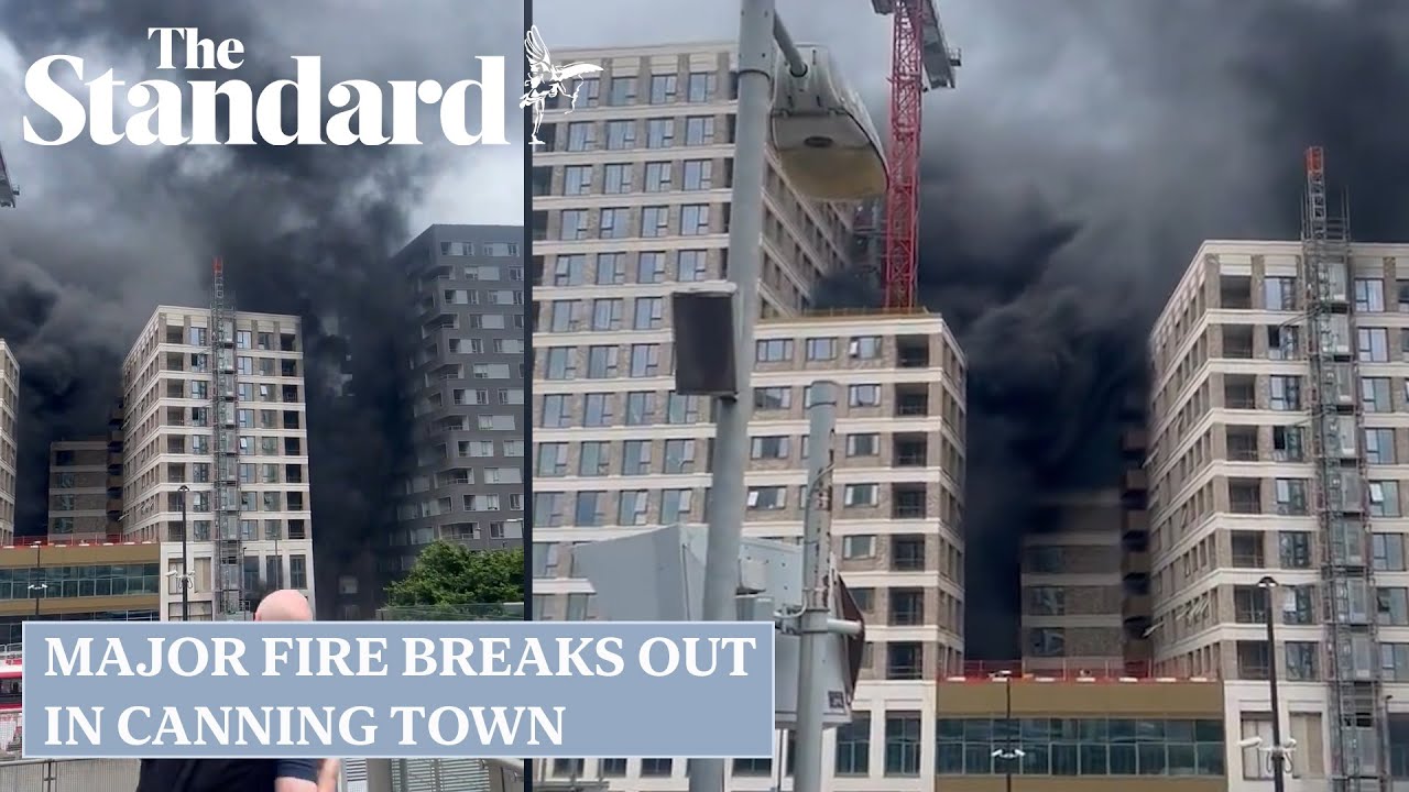 Canning Town fire: Firefighters battle major blaze as black smoke ...