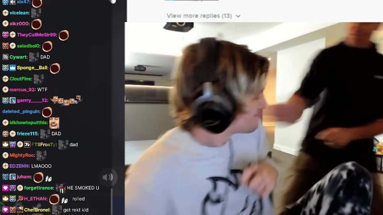 xQc's Dad comes to scare him, hit him multiple time, then just leave ...