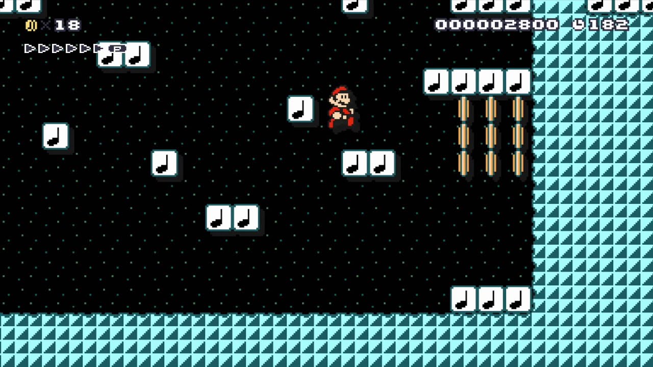 Super Mario Maker Levels: "Note Block Bouncing" - YouTube