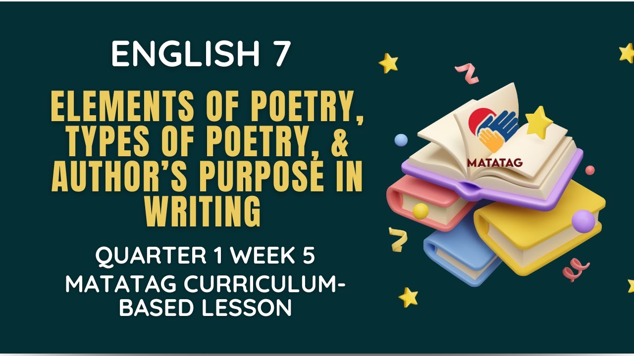 English 7 Quarter 1 Week 5 - Elements of Poetry, Types of Poetry ...