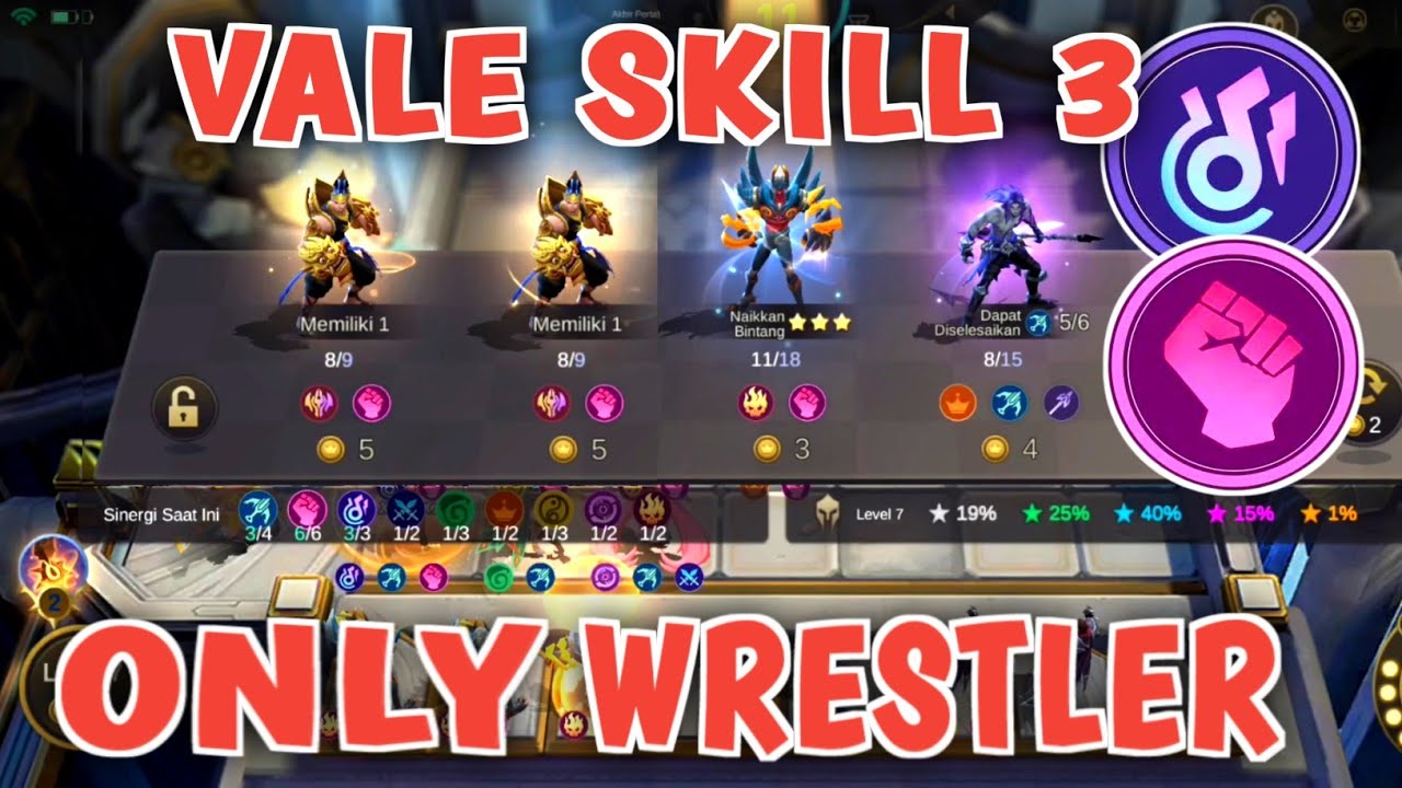 VALE SKILL 3 ONLY WRESLER !! BEST SYNERGY FOR VALE SKILL 3 - YouTube