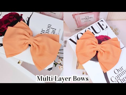 How to Make Chiffon Hair Bow with Extra Volume | Multi Layer Chiffon ...