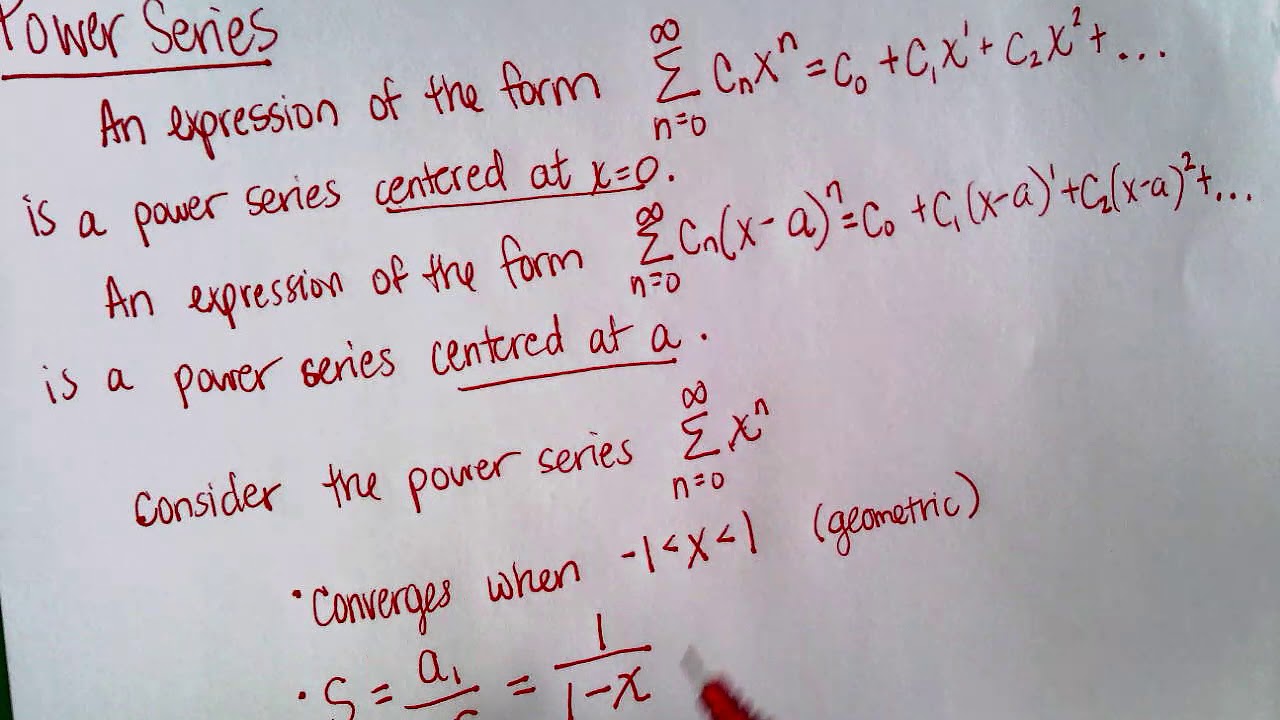 Power Series Day 1 p 10 12 - YouTube