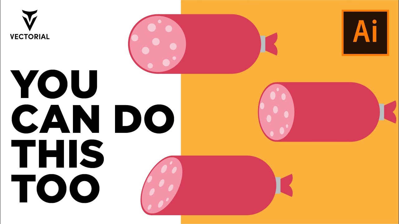 How to draw sausage in Adobe Illustrator - YouTube