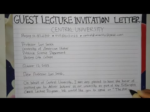 How To Write An Invitation Letter for Guest Lecture Step by Step ...
