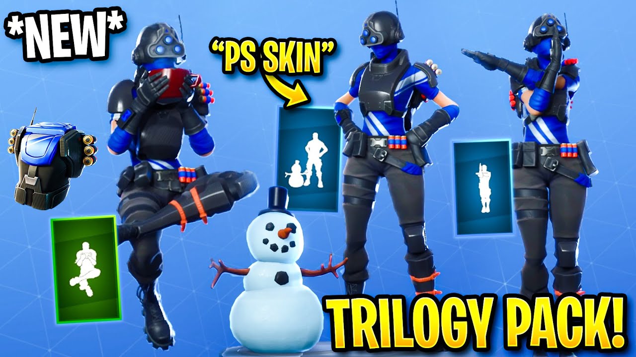 *NEW* Fortnite TRILOGY Skin with Leaked Emotes.! (PlayStation ...