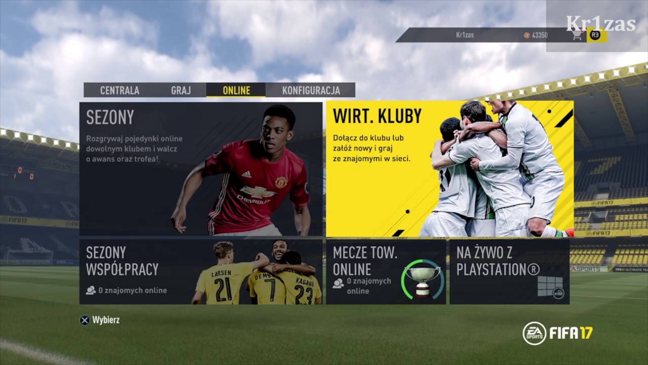 Menu Fifa 17 PS4 - YouTube