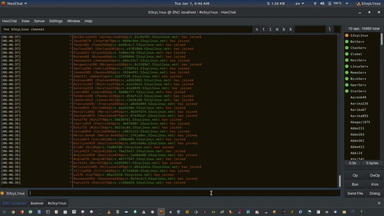 irc flood 10,000 users in a single channel - YouTube