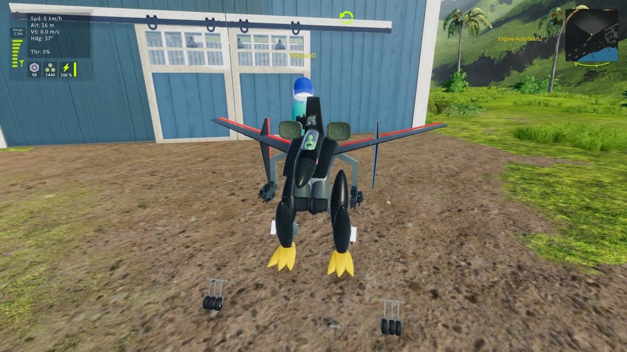 Mad Penguin Mech test flight - Balsa Sim - YouTube