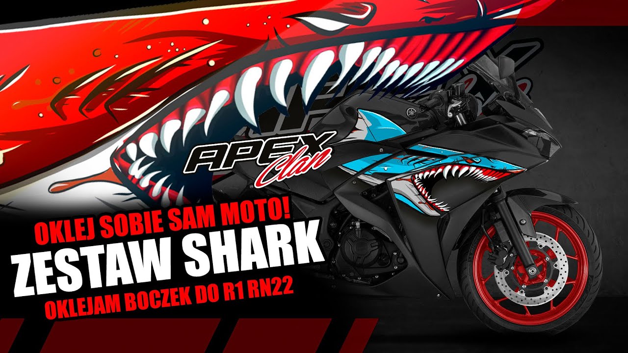 Jak okleić boczek Yamaha R1 SHARK + Zestawy ANGRY do samodzielnego ...