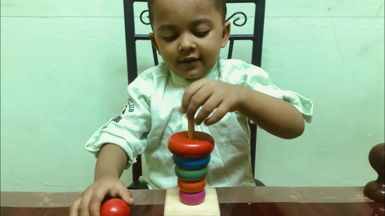Colorful Teddy Ring Stacking | Learning small & big | Kid Arranging ...