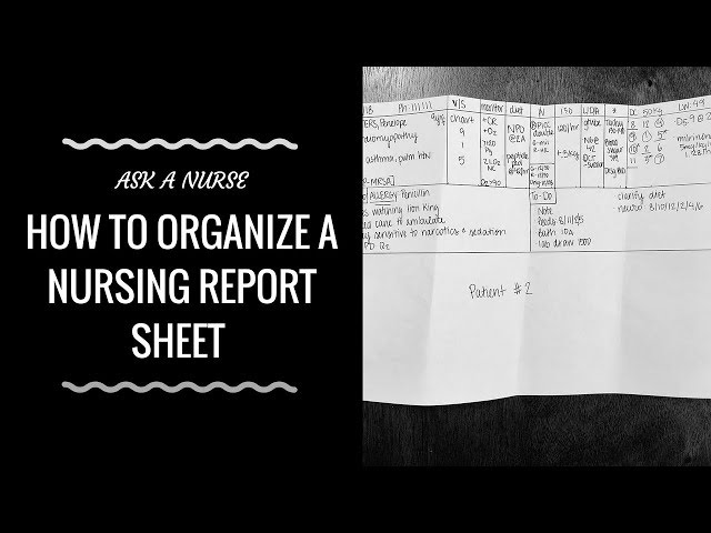 Nursing Charting Report Sheet