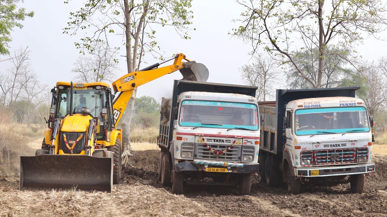 Kirlosker JCB Backhoe Making Farm | New JCB 3dx with Double Tata Truck ...