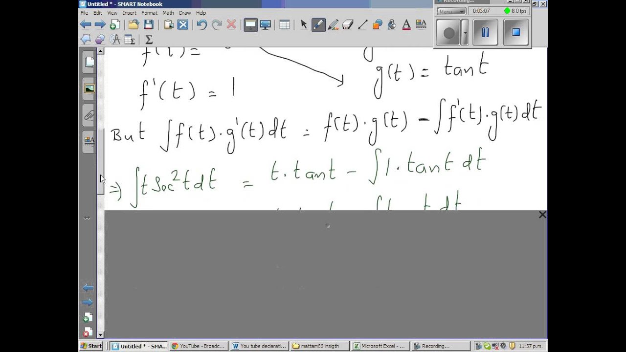 Integration of tan Inverse of x using integrating by parts - YouTube