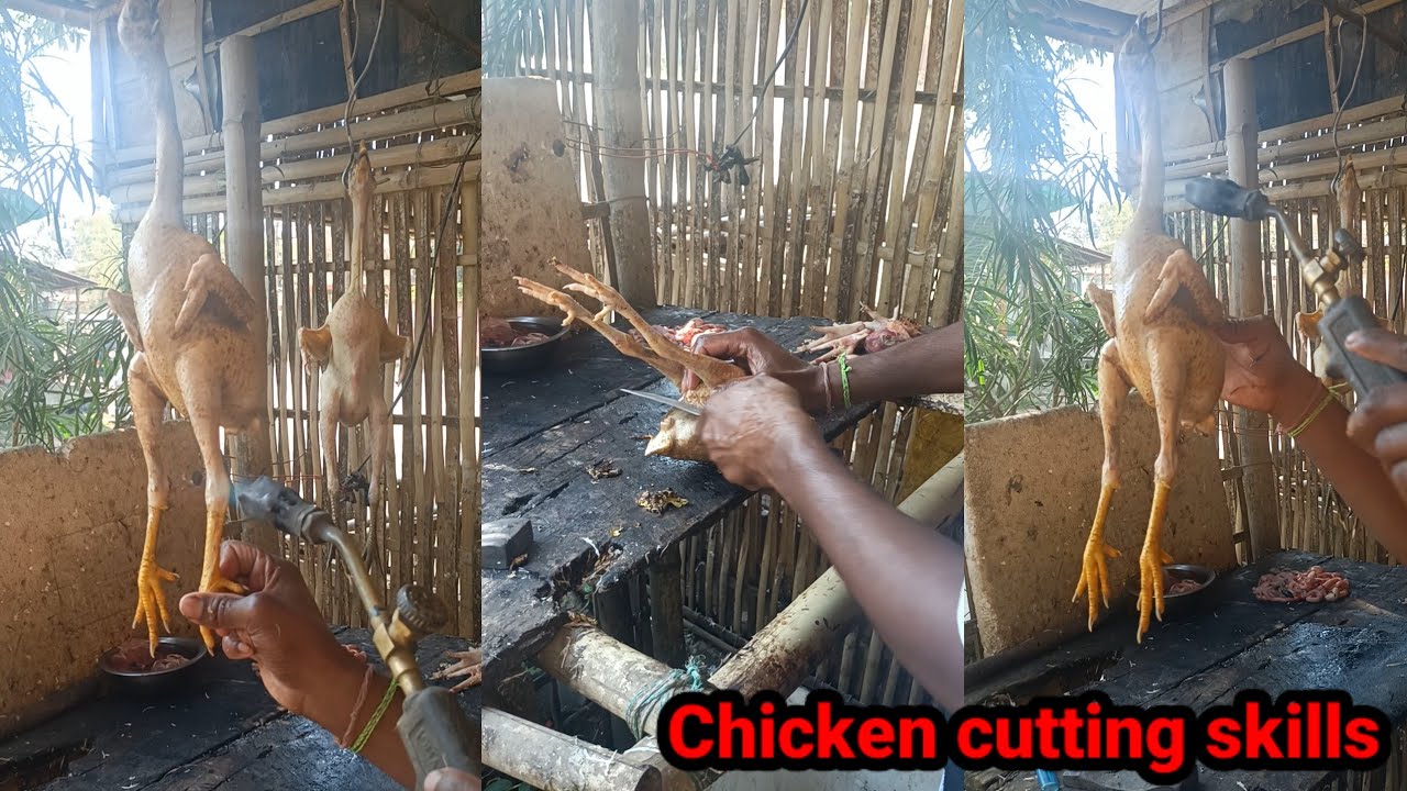 Chicken cutting skills II How to cut chicken into pieces II chicken ...