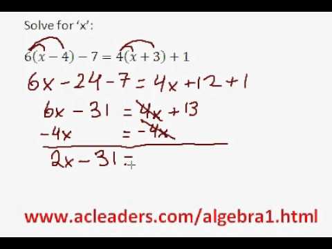 Algebra 1 - Solving Equations w/ Distributive Property (pt. 3) - YouTube