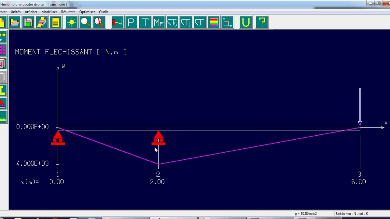 Exercice flexion plongeoir avec logiciel RDM IUT Le Mans - YouTube