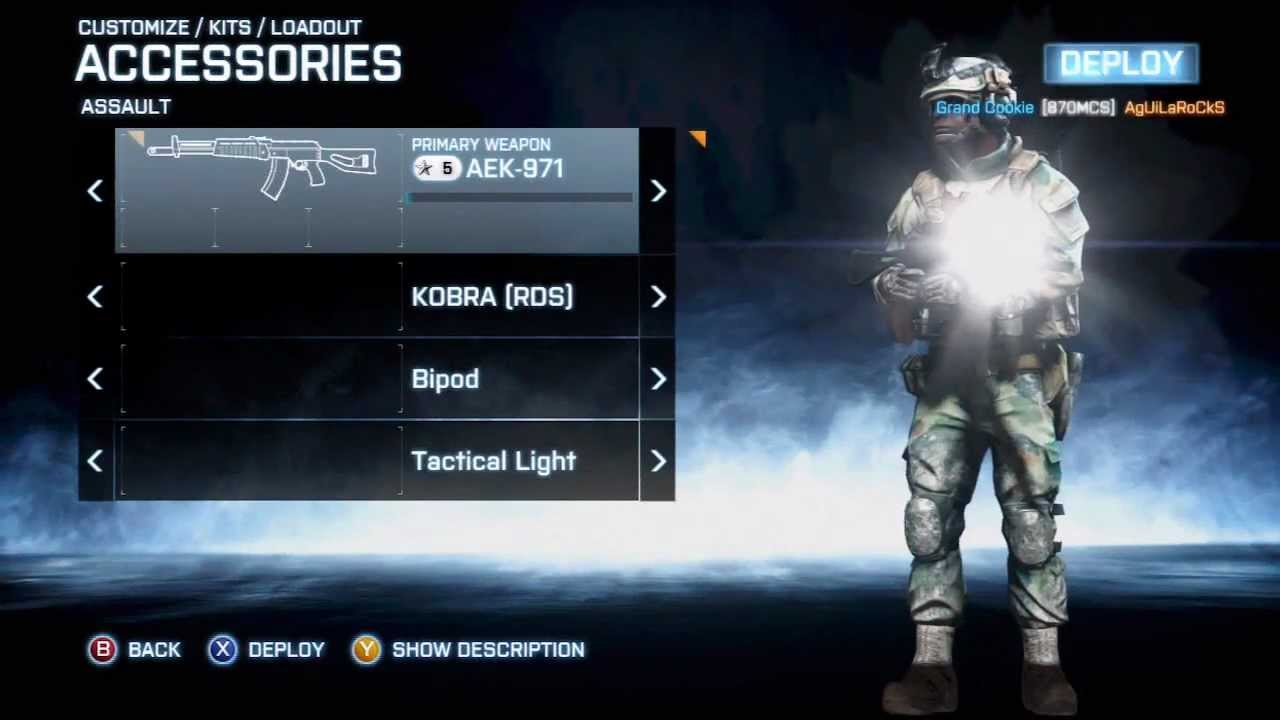 Battlefield 3 : AEK-971 Unlocks And Attachments (Assault Class) - YouTube