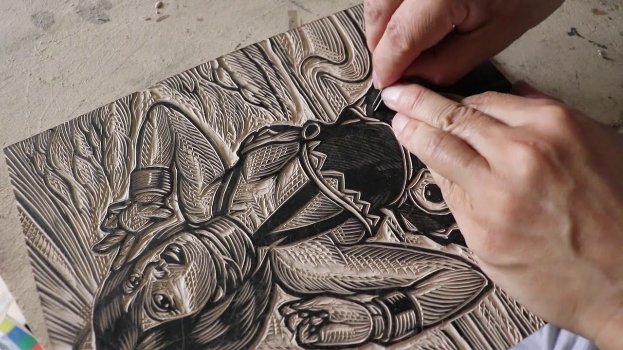 Linocut: Linoleogravura, gravura em linóleo. - YouTube