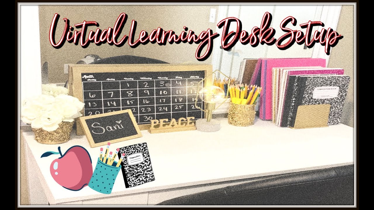 Virtual Learning Desk Setup! 2020 "Back to School" - YouTube