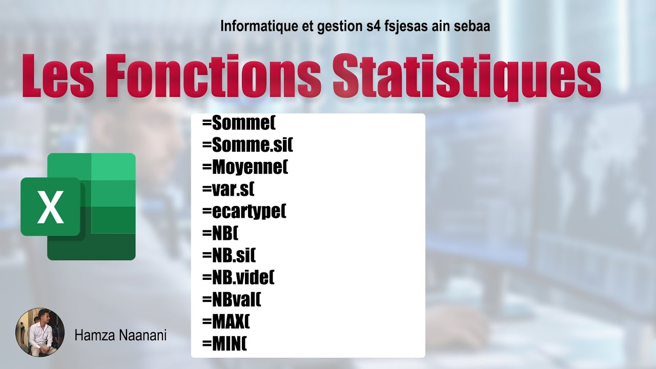 أجي تفهم Informatique et gestion - Les Fonctions Statistiques - YouTube