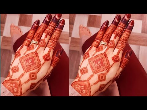 Karwachauth special check pattern mehndi design | full hand bridal ...
