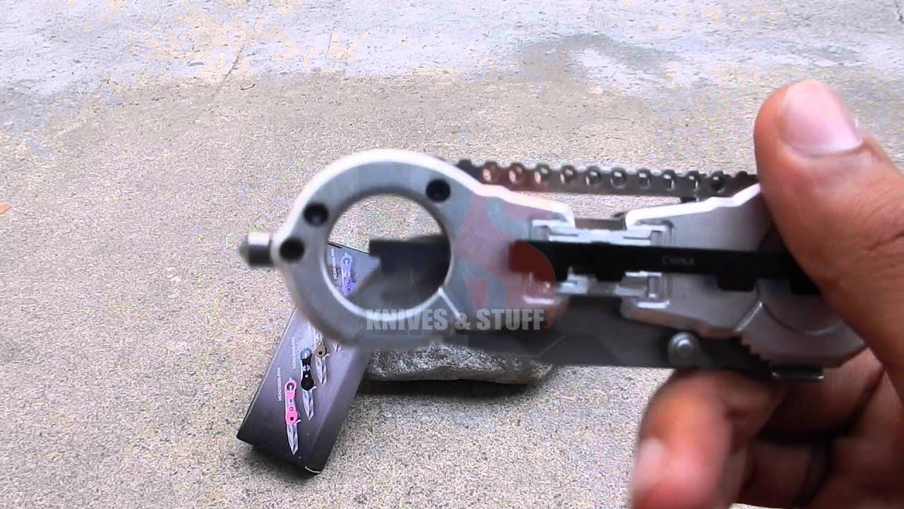 Silver Police Handcuff Spring Assisted Folding Knife with Glass Breaker ...