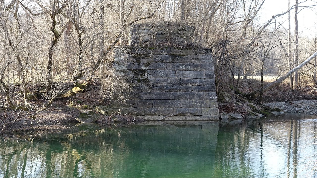 The Abandoned Railroad Stone Bridge Abutments at Liggett Road, Guilford ...