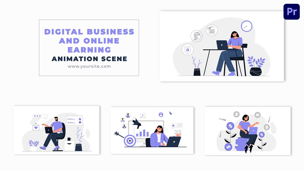 Digital Revenue Generation Flat Vector Animation Scene - YouTube