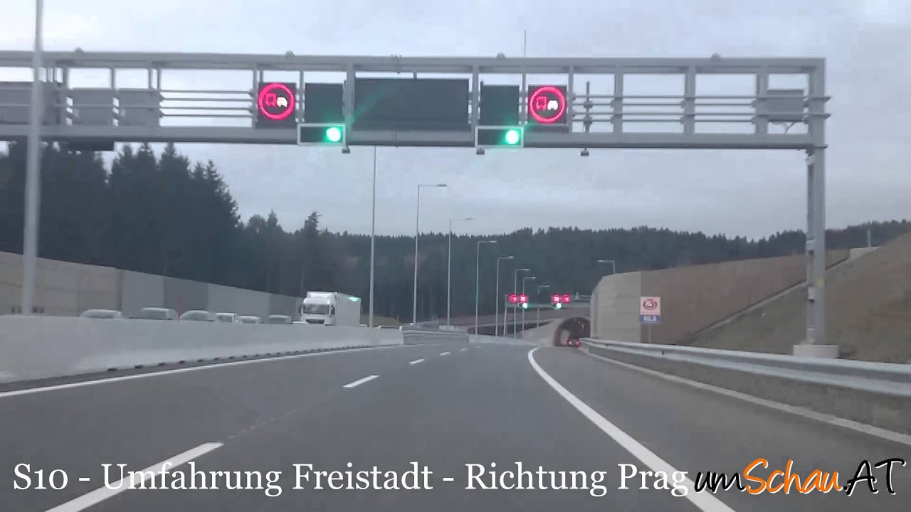 Mühlviertler Schnellstraße S10 Umfahrung Freistadt Fahrtrichtung Prag ...