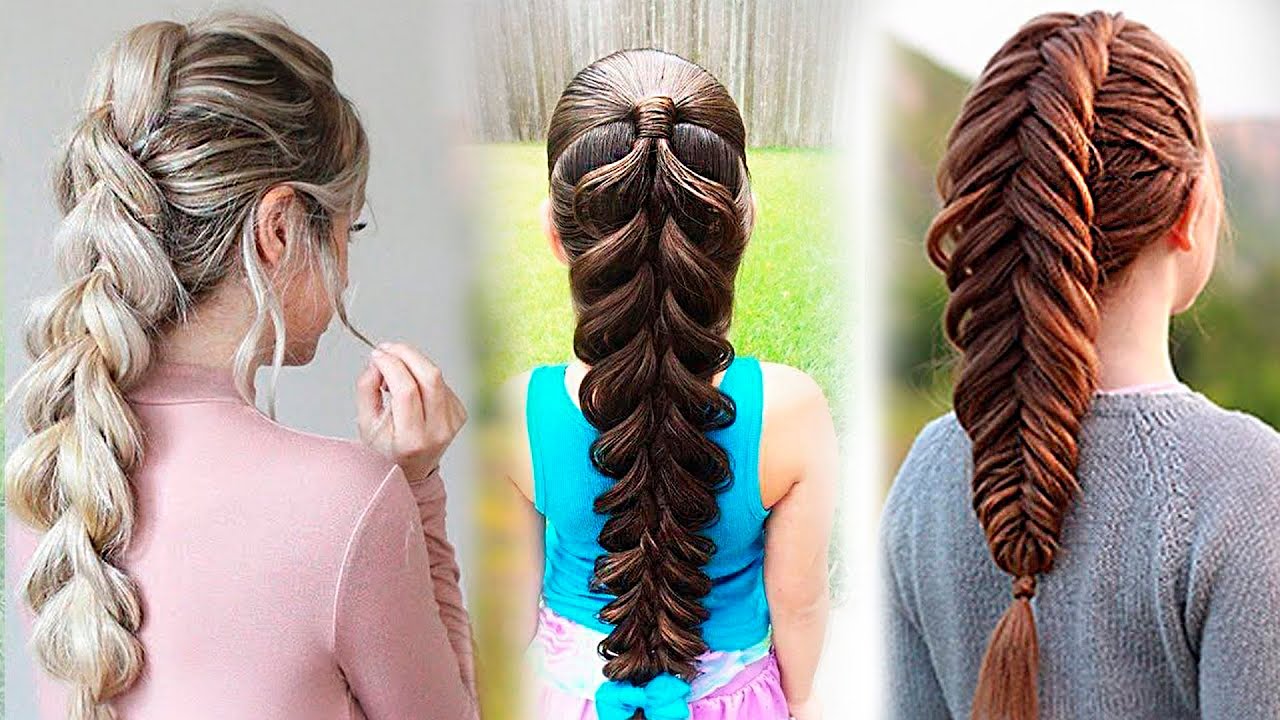 AMAZING TRENDING HAIRSTYLES 💗 Hair Transformation | Pull-Through Braid ...