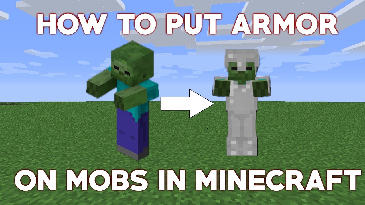 Minecraft Tutorial- How to Put Weapons and Armor On Mobs! - YouTube