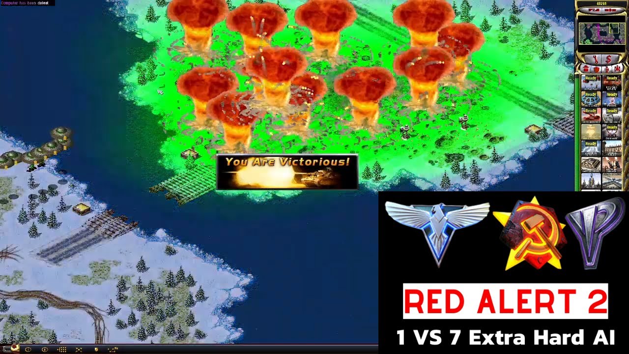 Red Alert 2 Gameplay: 1 Yuri vs 7 Extra Hard Ai - YouTube