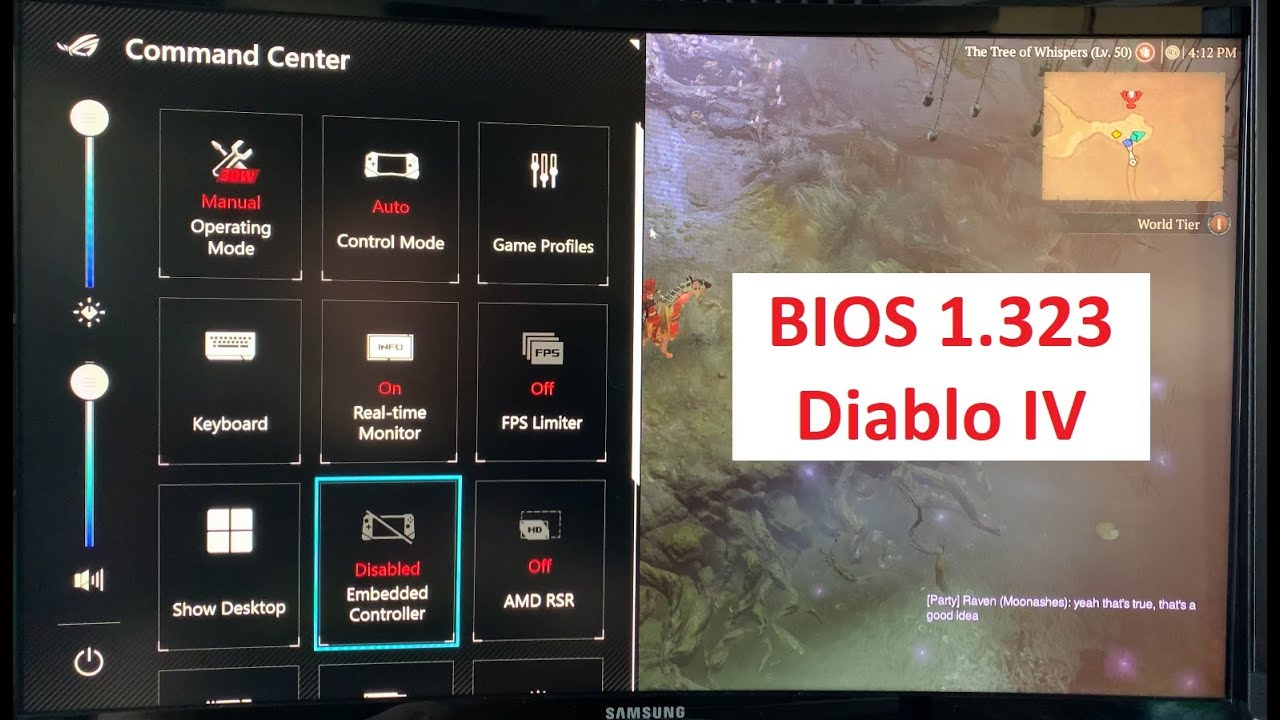 ASUS ROG Ally BIOS 1.323 Diablo IV NO MORE FRAME STUTTER!!! - YouTube
