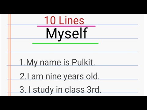 10 Lines Myself ||10 Line on Myself||Essay on 10 Lines Myself in School ...