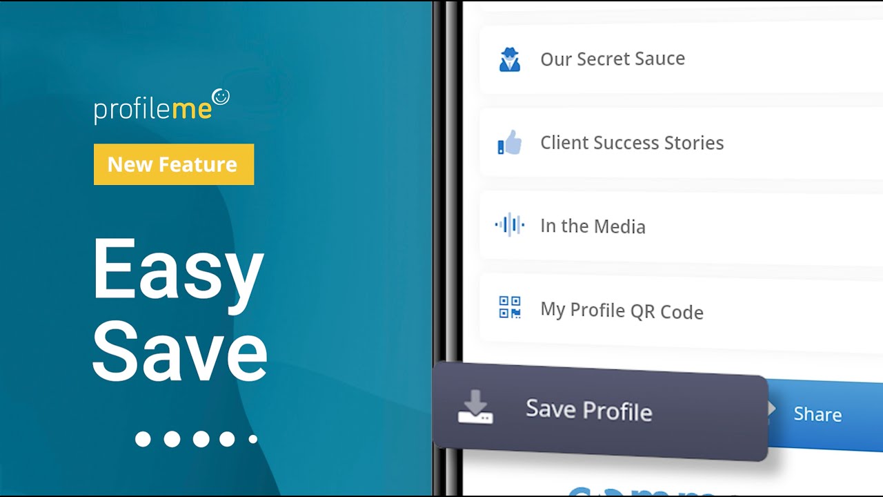 ProfileMe | New Feature: Easy Save 🚀 - YouTube