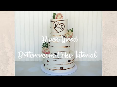How To Make A Buttercream Cake Look Like Birch Tree