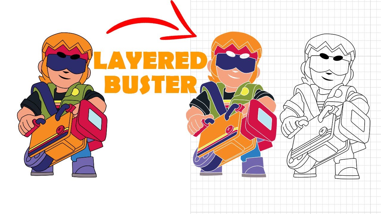 How to Draw Buster From Brawl Stars For Cricut - YouTube
