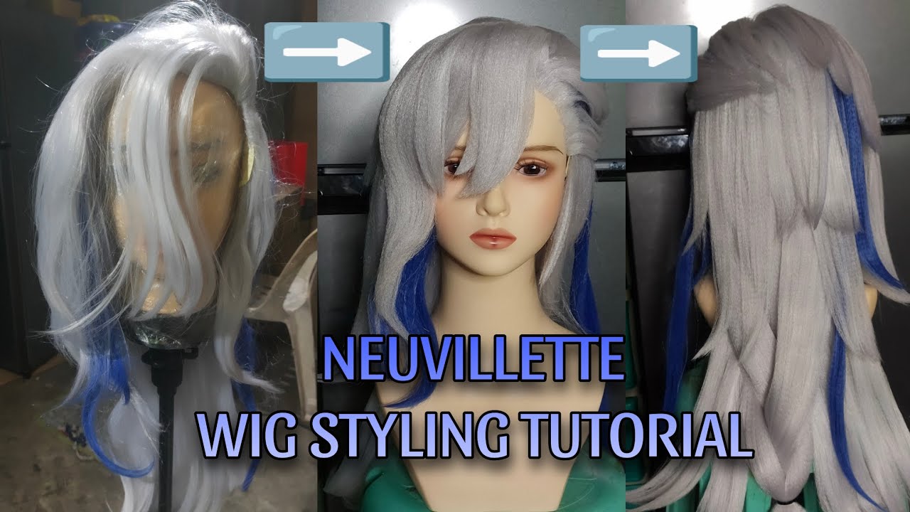 Neuvillette Wig Styling Tutorial How to make fake hairline - YouTube