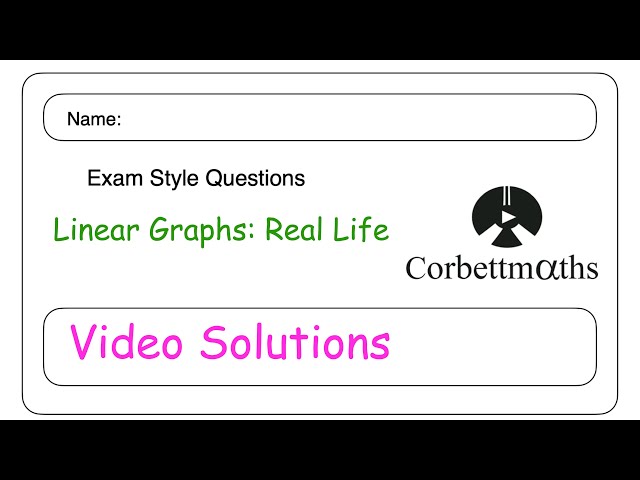 Real Life Graphs Worksheet Corbettmaths