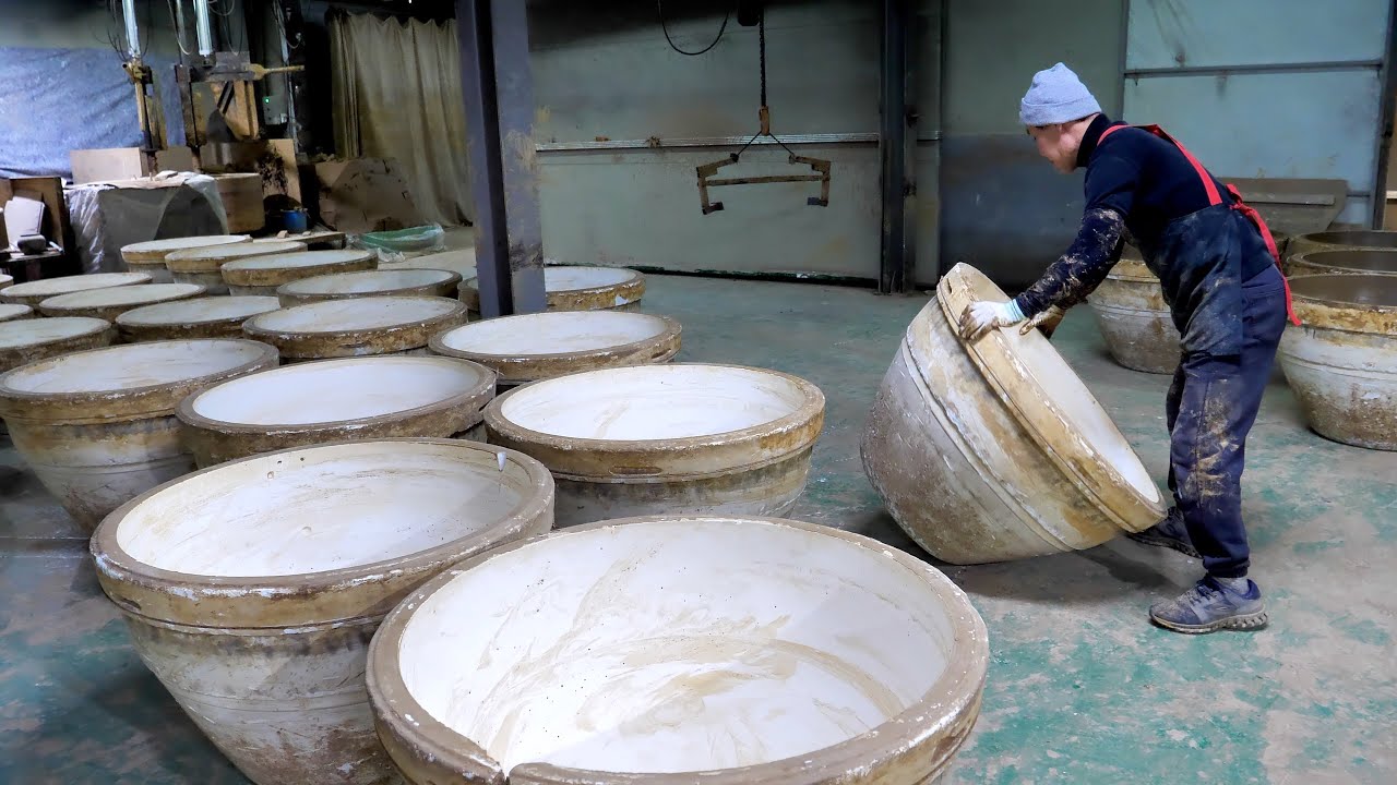 Old Pot Factory In Korea. Earthenware Mass Production Process - YouTube