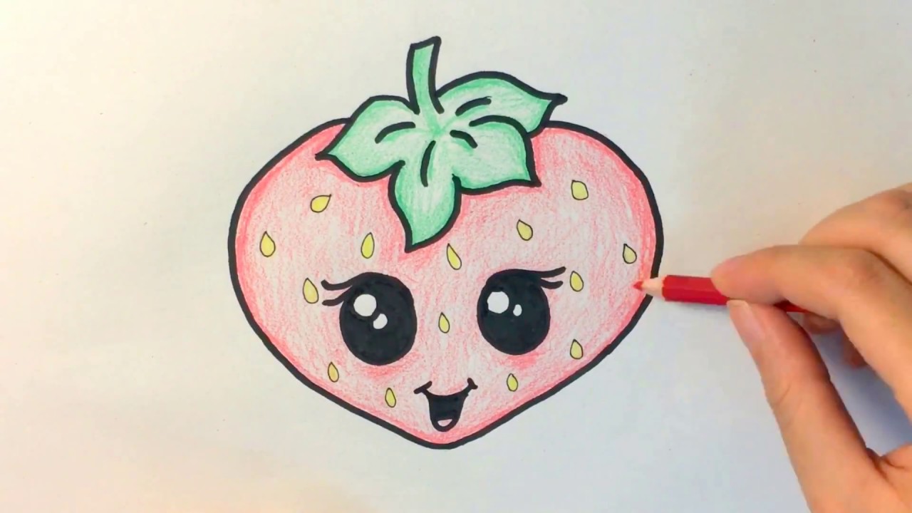 How To Draw Cute Strawberry Step by Step | Learn Draw for Kids - YouTube