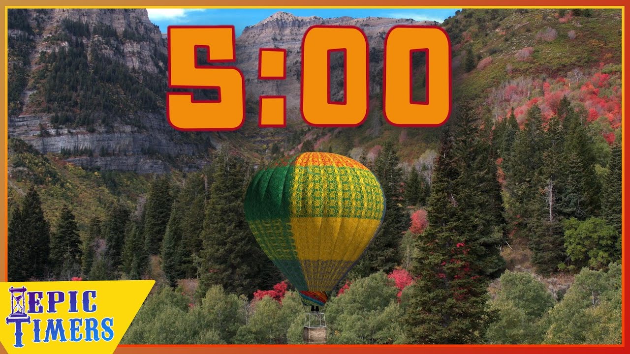 5 Minute music timer in a Hot Air Balloon with views of nature in ...
